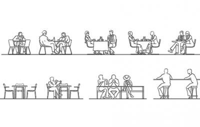seated people dwg | Thousands of free CAD blocks