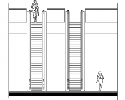 Escalator front elevation AutoCAD download dwg | Thousands of free CAD ...