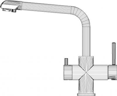 285mm Length Pull Down Kitchen Faucet Right Side Elevation dwg Drawing ...