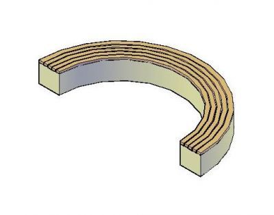 Semicircular bench seating 3D dwg - CADblocksfree | Thousands of free ...