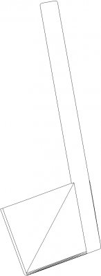 29mm Length Squared Cabinet Knob Left Side Elevation dwg Drawing ...
