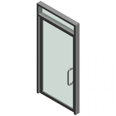 Single panel bright window glass door revit family | Thousands of free ...