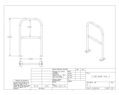 2-ft Floor Mounted Railings .dwg | Thousands of free AutoCAD drawings