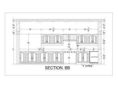 2nd Floor Kitchen Design Section .dwg_BB | Thousands of free AutoCAD ...