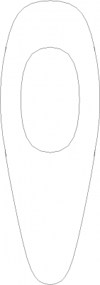 37mm Length Oval Shape Drawer Handle Rear Elevation dwg Drawing ...