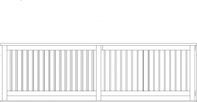 3953mm Wide Horizontal Wired Railing Right Side Elevation dwg Drawing ...