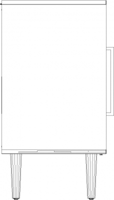 456mm Wide Hutchbase Cabinet with Sliding Door Left Side Elevation dwg ...