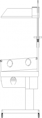 487mm Wide Adjustable Baby Incubator Right Side Elevation dwg Drawing ...
