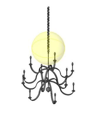 Iron Chandelier Revit Family | Thousands of free CAD blocks