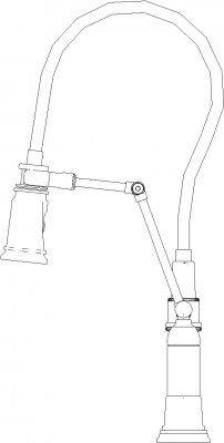 516mm Length Retractable Flexible Hose Faucet Right Side Elevation dwg ...