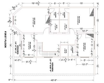 Download this residential house plan of dimension 42'x48' available in ...