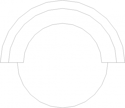 582mm Width Circular Upholstered Bench Plan dwg Drawing | Thousands of ...
