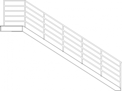 6007mm Length Steel Handrails with Steel Threads Left Side Elevation dwg Drawing | Thousands of ...