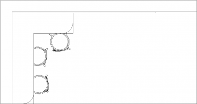 6.22sqm Mini Bar Counter with Three Bar Stool and Shelves Plan dwg ...
