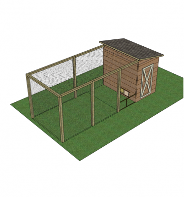 3D Sketchup Chicken Coop - CADBlocksfree | Thousands of free CAD blocks