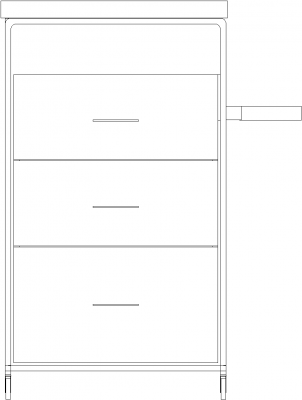 700mm Height Salon Shelf Storage Front Elevation dwg Drawing ...
