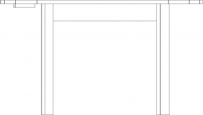 720mm Height Wooden Center Table Front Elevation dwg Drawing ...