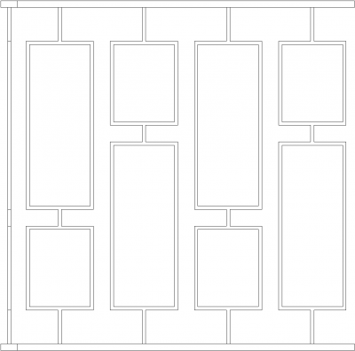 745mm Height Rectangular Grilled Railing Front Elevation dwg Drawing ...