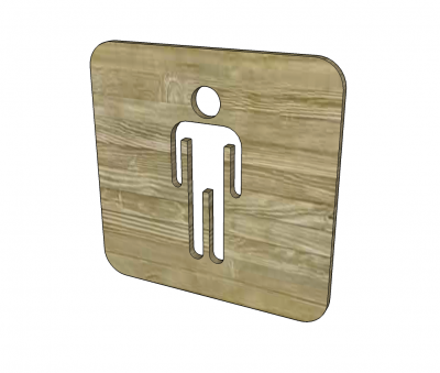 Wooden mens toilet sign sketchup model - CADblocksfree | Thousands of ...