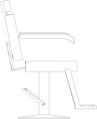 794mm Wide Synthetic Leather Parlor Chair Left Side Elevation dwg ...