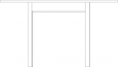 800mm Height Wooden Dining Table Front Elevation dwg Drawing ...