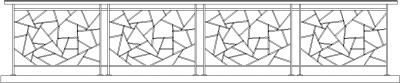 829mm Height Triangular Pattern Railing Rear Elevation dwg Drawing ...