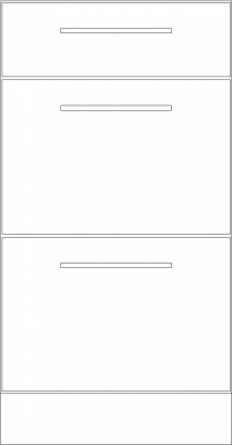 876mm Height Drawer Bank with Shelf Front Elevation dwg Drawing ...