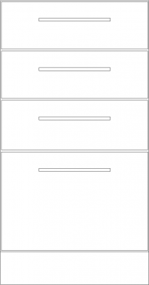876mm Height Base Drawer Cabinet Front Elevation dwg Drawing ...