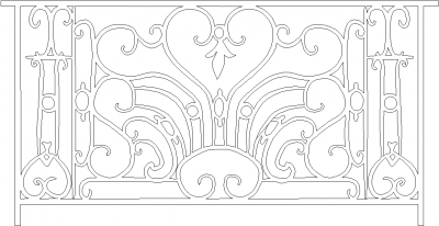 898mm Height Europian Traditional Design Railing Front Elevation dwg ...