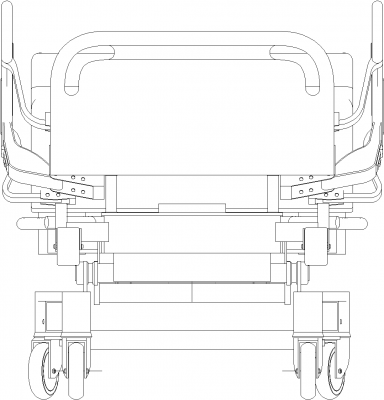 982mm Wide Stretcher Hospital Bed with 30mm Soft Foam Rear Elevation ...
