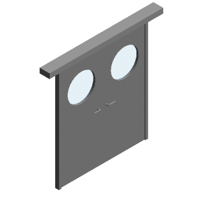 Wooden double-leaf fireproof casement door with round observation ...