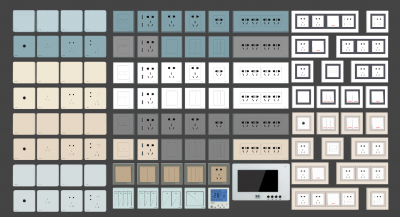 Socket Blue And White Collection Sketchup Model Thousands Of Free Cad Blocks