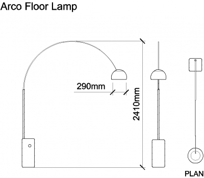 AutoCAD download Arco Floor Lamp DWG Drawing | Thousands of free CAD blocks