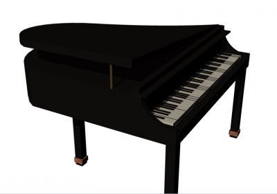 small modern designed baby grand piano 3d model 3.dm format | Thousands ...