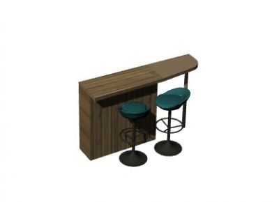 Modern designed bar table with two chair 3d model .3dm format | Thousands of free CAD blocks
