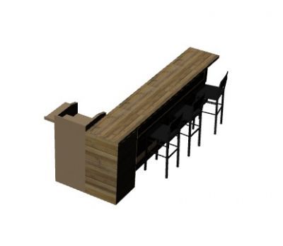 modern bar table with serving platform 3d model .3dm format | Thousands ...