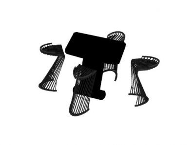 bar designed of wood with four chairs 3d model .3dm format | Thousands of free CAD blocks