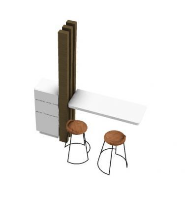 Modern designed bar table with two chair 3d model .3dm format | Thousands of free AutoCAD drawings