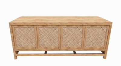 Cabinet with 4 rattan doors revit family | Thousands of free CAD blocks