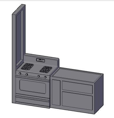 Modern large scale designed compact kitchen platform 3d model .dwg ...