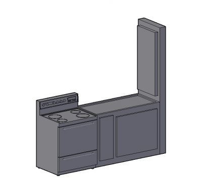 small simple designed compact kitchen platform 3d model .dwg fromat ...