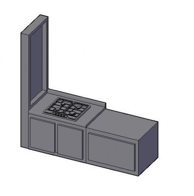moderately designed compact kitchen platform 3d model .dwg format ...