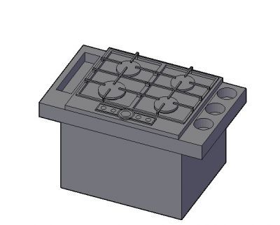 moderately designed compact kitchen platform 3d model .dwg format ...