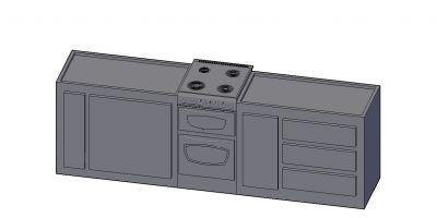Modern aesthetic designed compact kitchen platform 3d model .dwg format ...