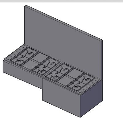 Modern designed compact platform for kitchen 3d model .dwg format ...