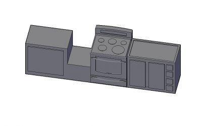 moderately designed compact kitchen platform 3d model .dwg format ...