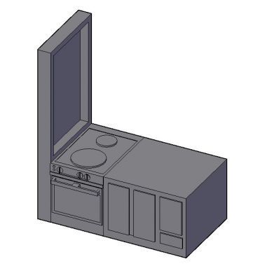 Medium sized designed compact kitchen platform 3d model .dwg format ...