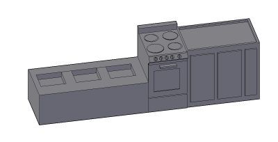 Large streched designed compact kitchen platform 3d model .dwg format ...
