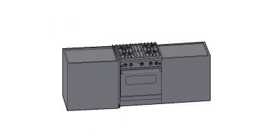 Large streched designed compact kitchen platform 3d model .dwg format ...