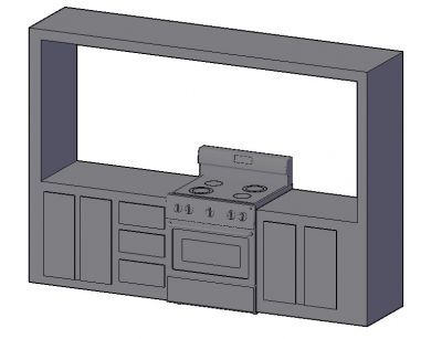 Simple looking designed compact kitchen platform 3d model .dwg format ...